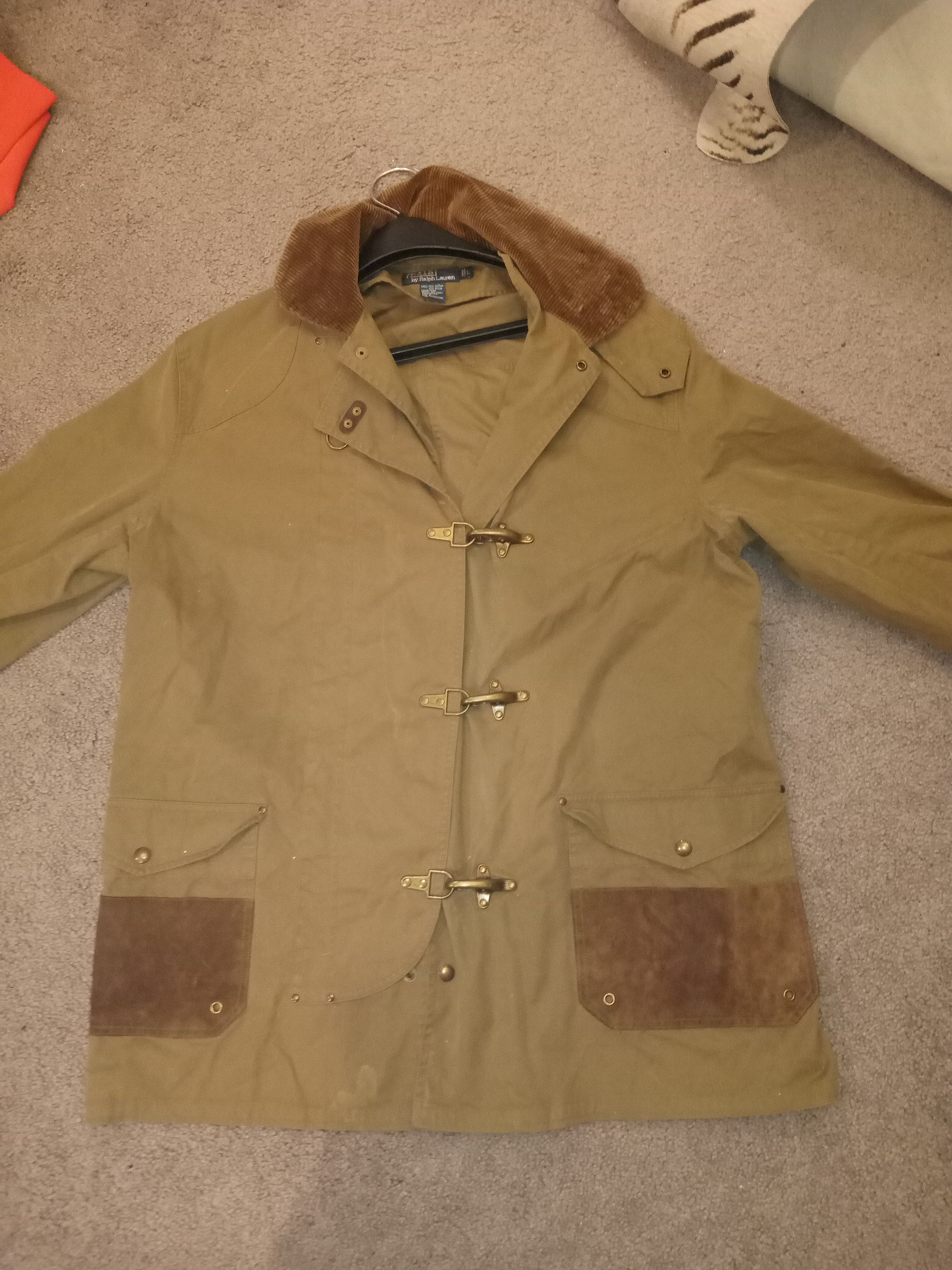 Polo Ralph Lauren Vintage Fireman's Olive Green Toggle Jacket Coat Sz ...