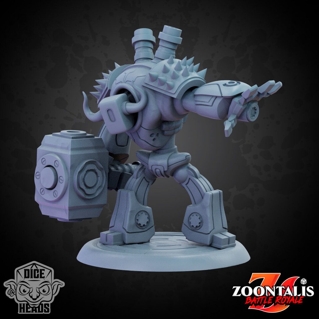 Resin Figurine to Paint, the Robot minotaur Mech - Etsy