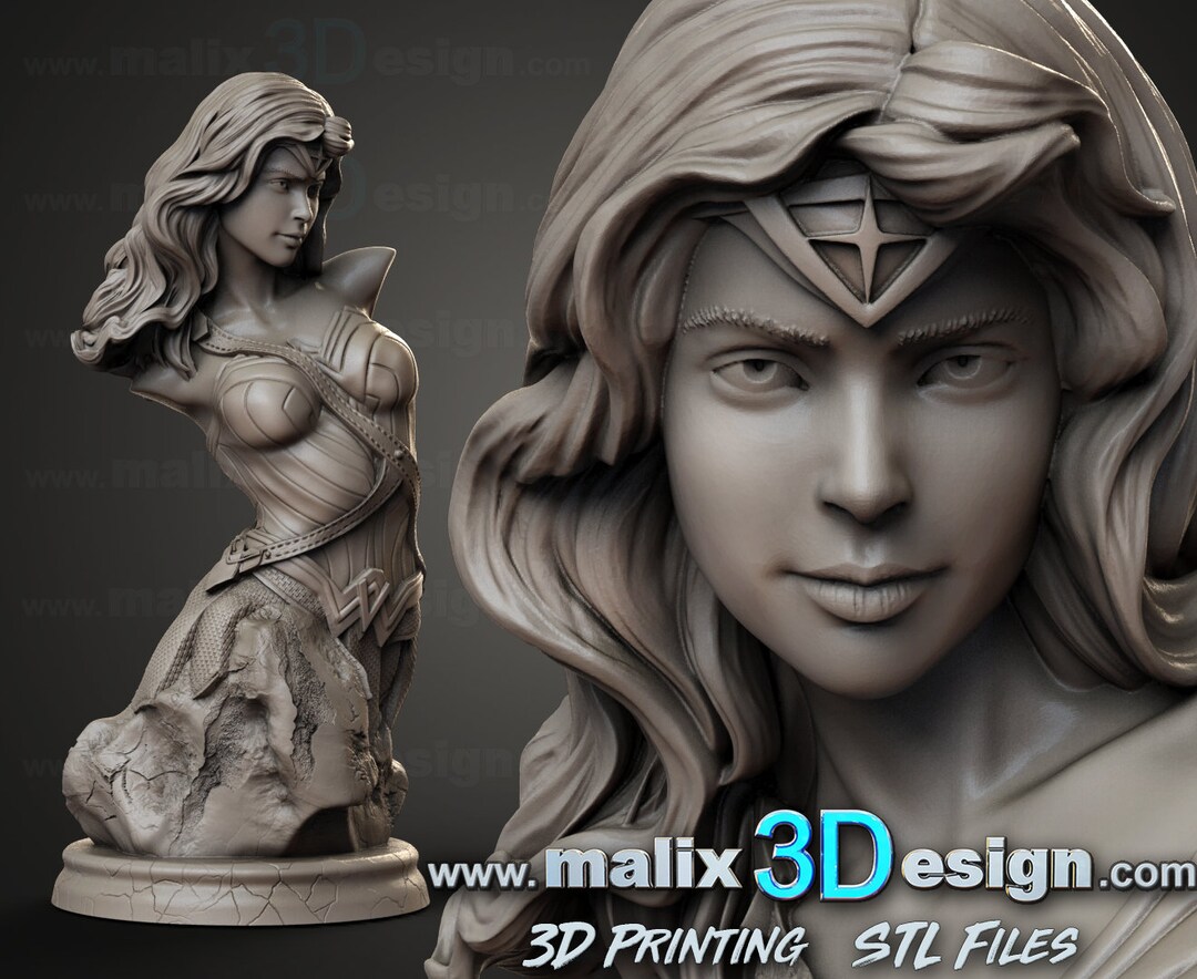 Peinta 3D Peinta 3D Pre-order Box 0 Wonder Woman Bust Figurine to Paint With Tutorial - Etsy