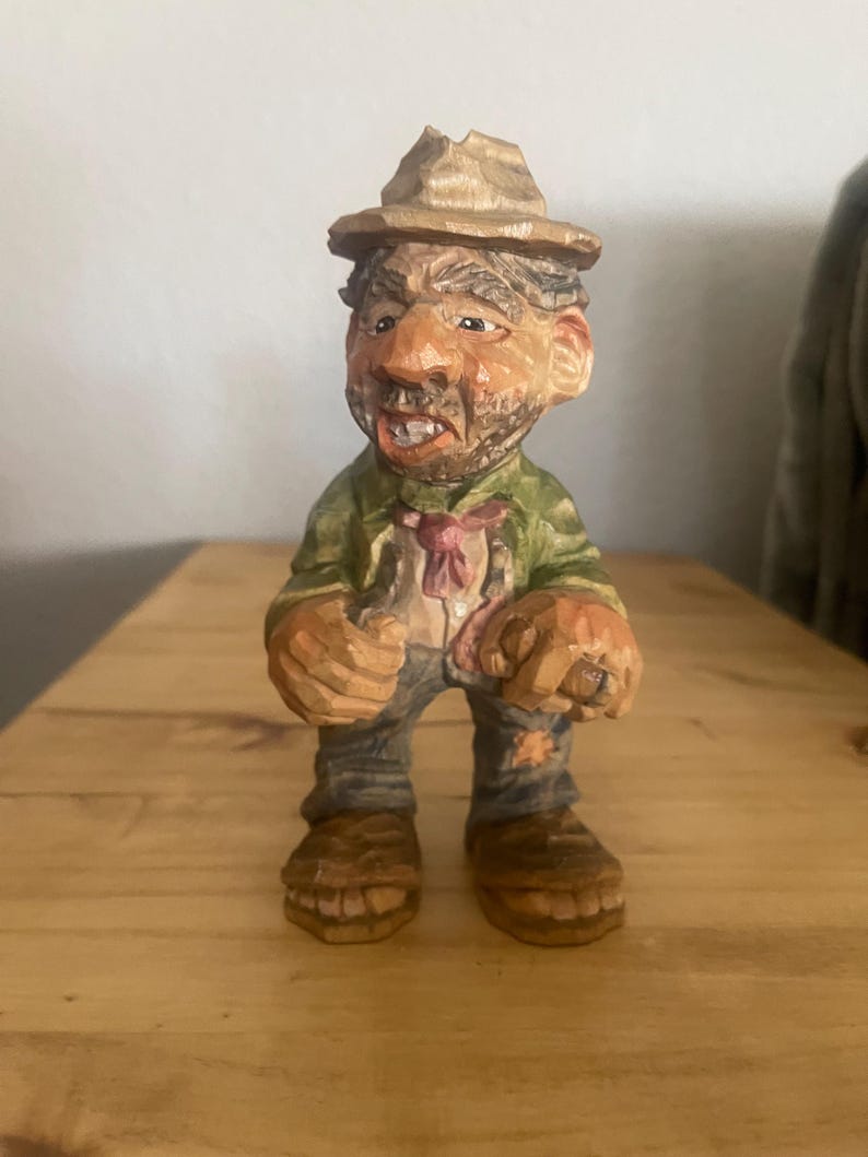 Caricature Wood Carving of a Hillbilly Hobo Figure - Etsy