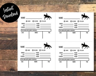 Horse Show Stall Cards - Etsy