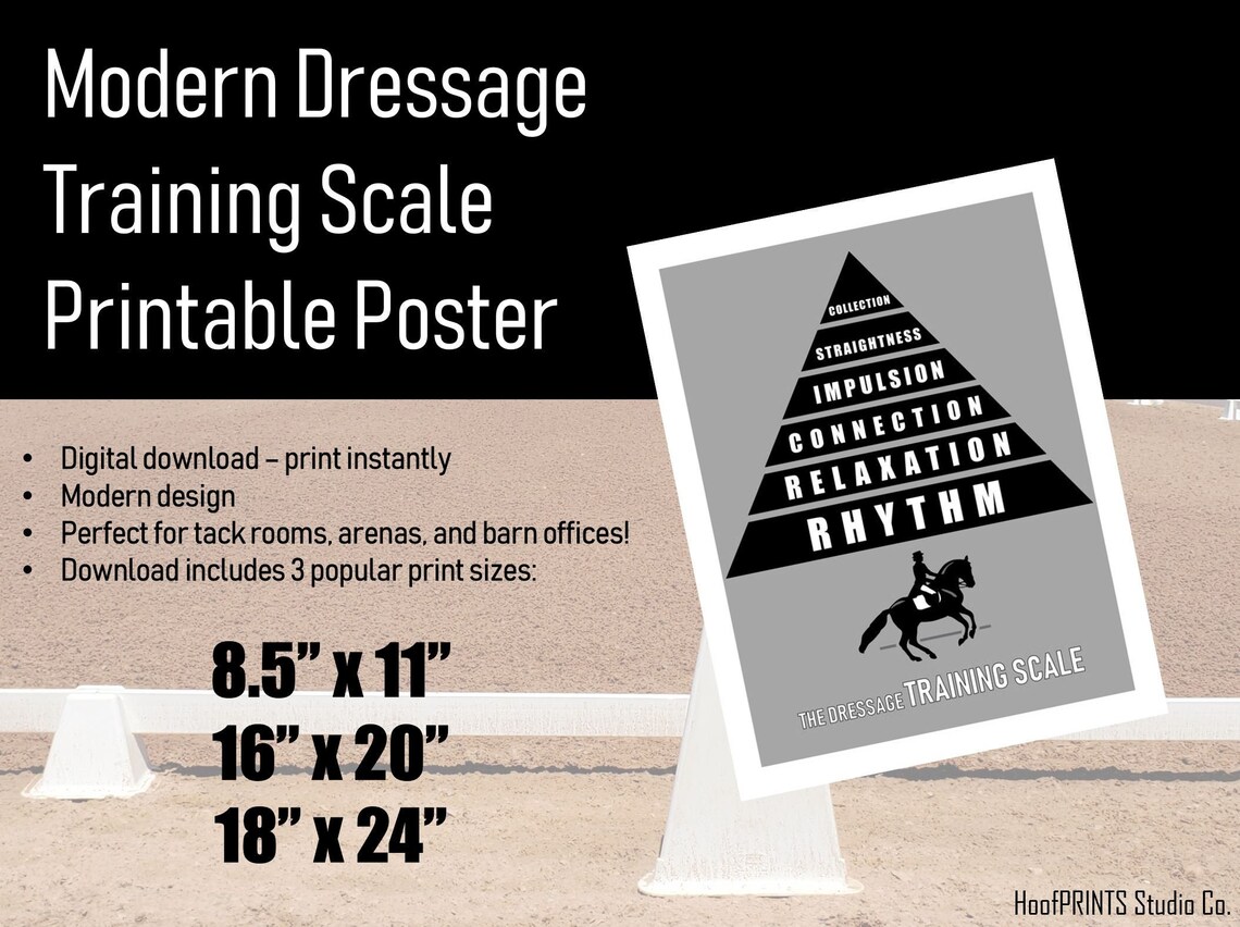 Modern Dressage Training Scale Poster, Training Pyramid Poster, Digital ...