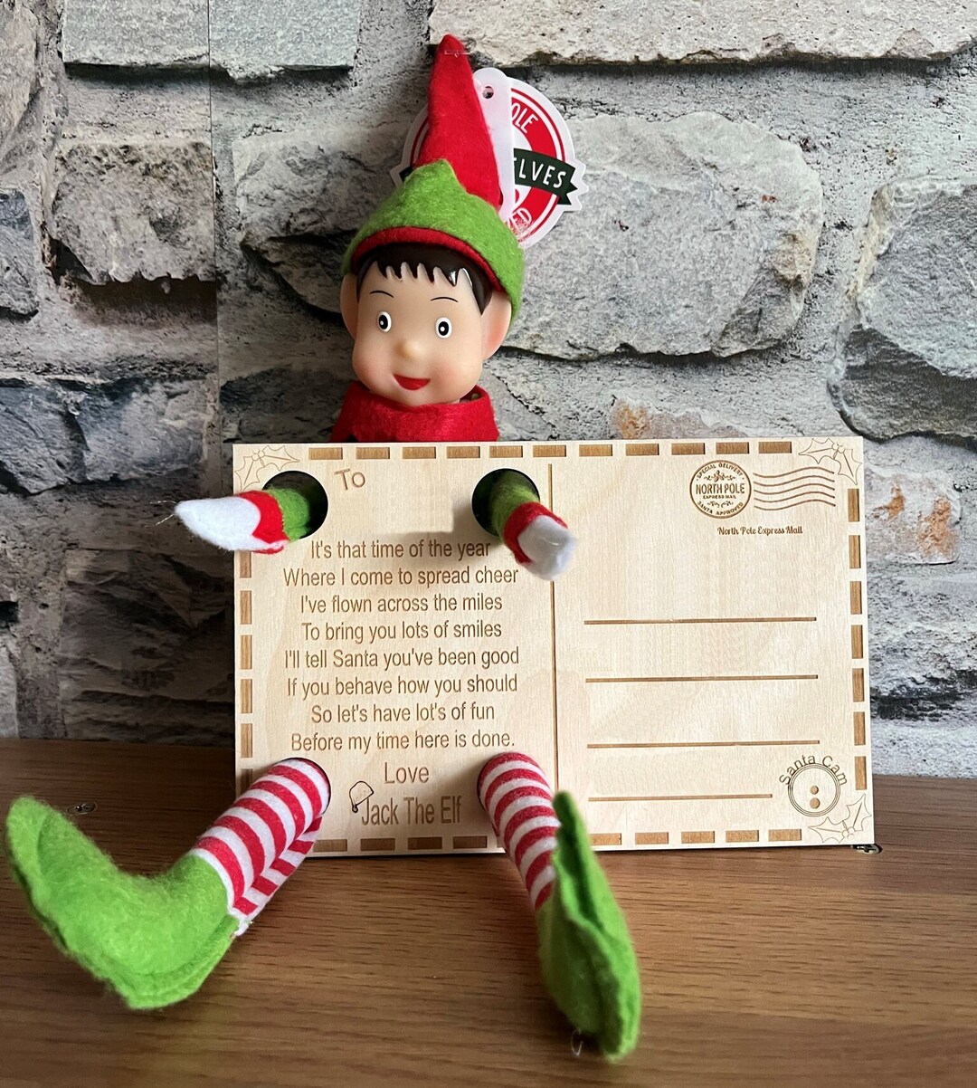 Wooden Christmas Elf Arrival Postcard SVG (digital Download) - Etsy