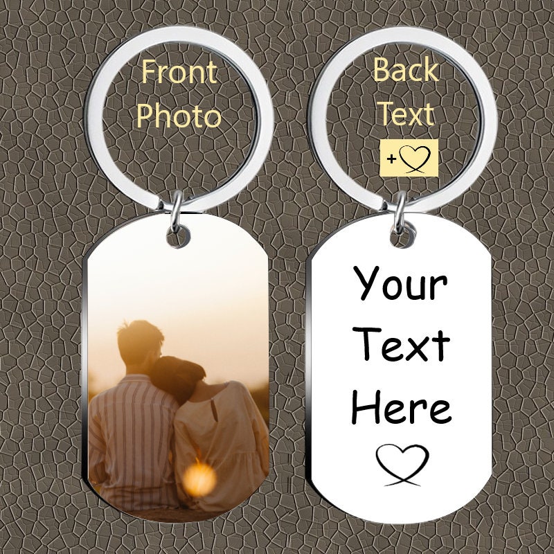 Photo Keychain, Custom Picture Keychain, Personalized Text Keychain ...