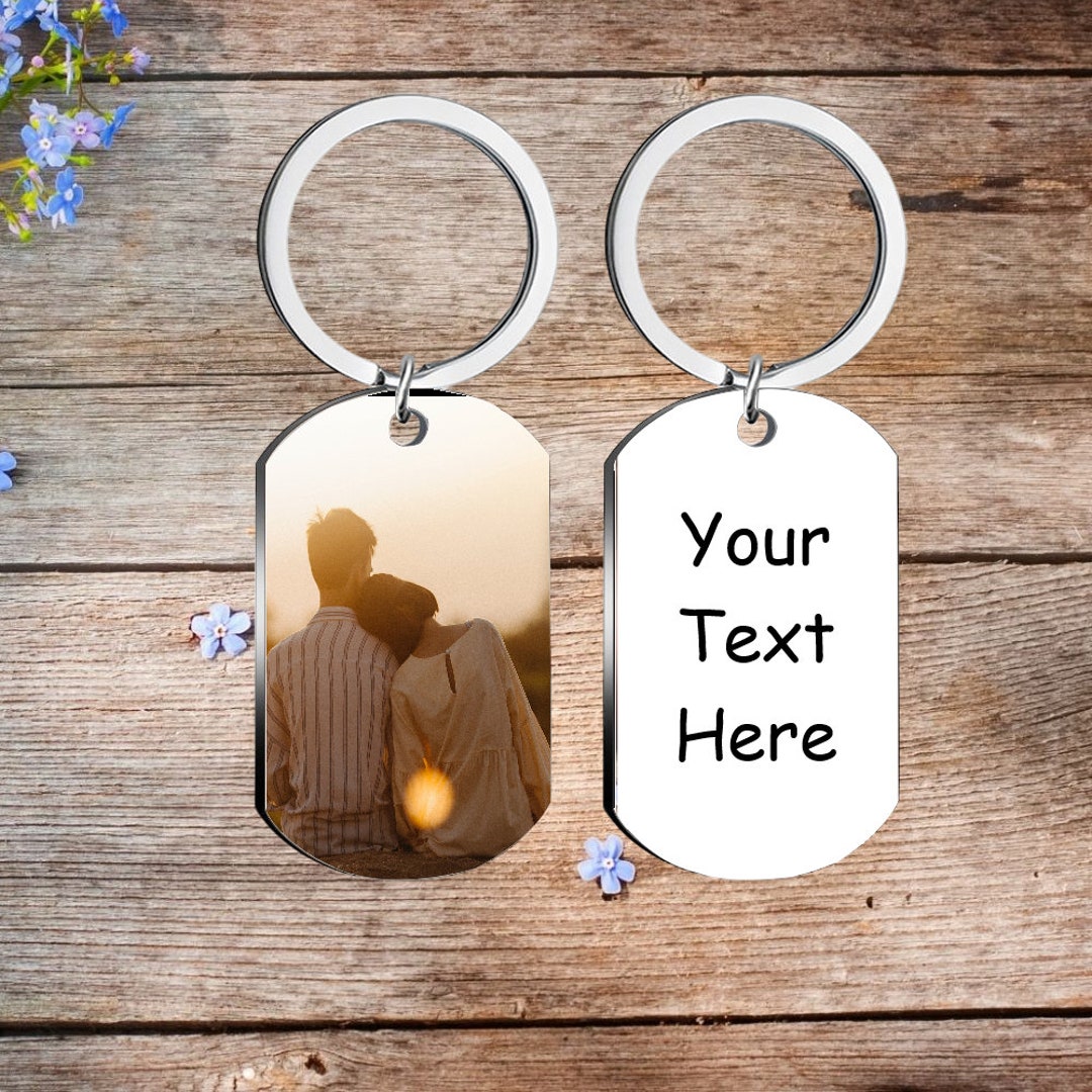Photo Keychain, Custom Picture Keychain, Personalized Text Keychain ...