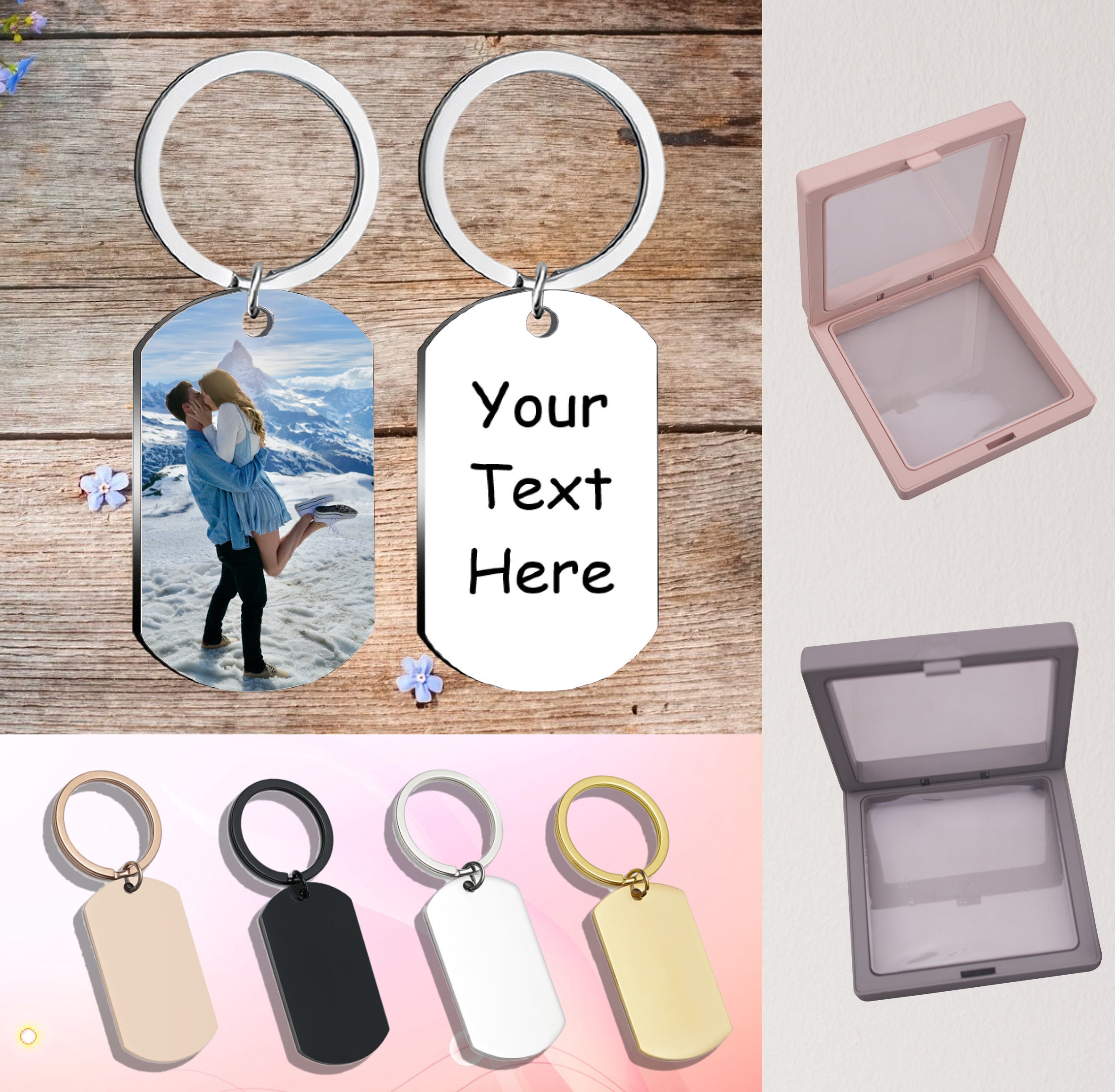 Personalized Photo Keychain, Custom Picture Keychain, Personalized Text ...