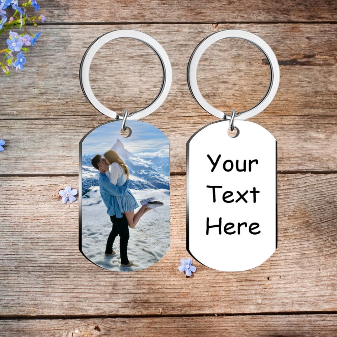 Personalized Photo Keychain, Custom Picture Keychain, Personalized Text ...