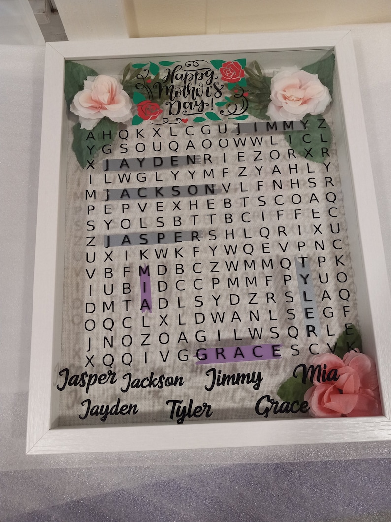 Custom Word Search Shadow Box - Etsy Canada