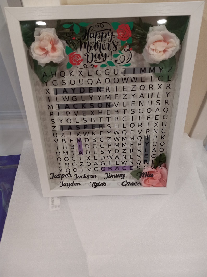Custom Word Search Shadow Box - Etsy