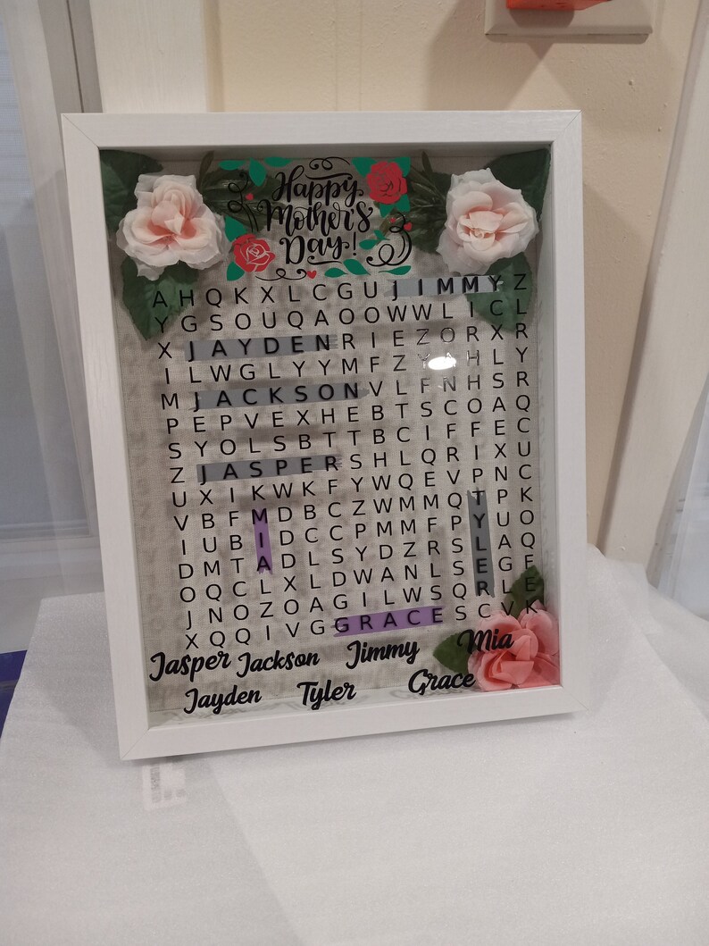 Custom Word Search Shadow Box - Etsy