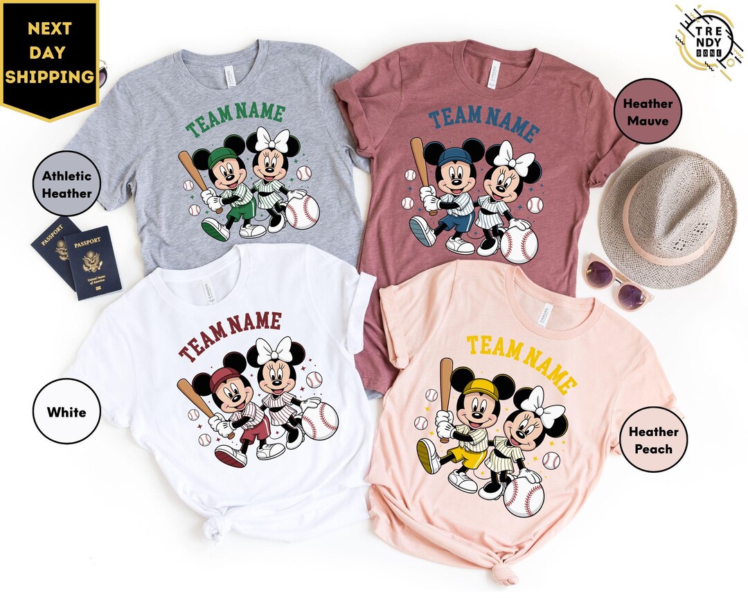 Mickey Baseball Shirt, Minnie Baseball Tee, Minnie and Mickey Softball ...