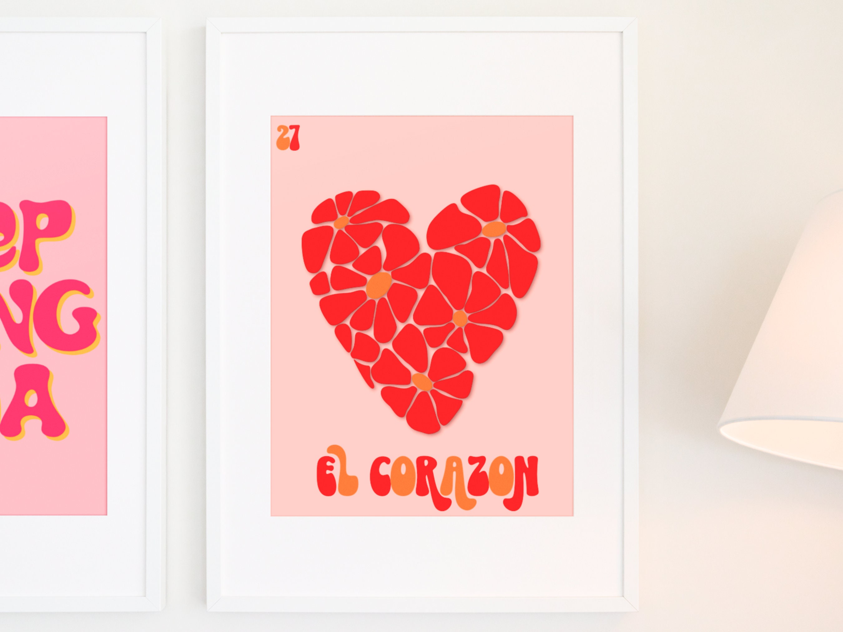 El Corazon Loteria Mexicana Printable Wall Art - Mexican Art - Latina ...