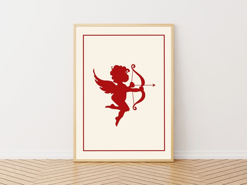 Cupid Art Print, Digital Download, Valentine's Day Art Print, Holiday ...
