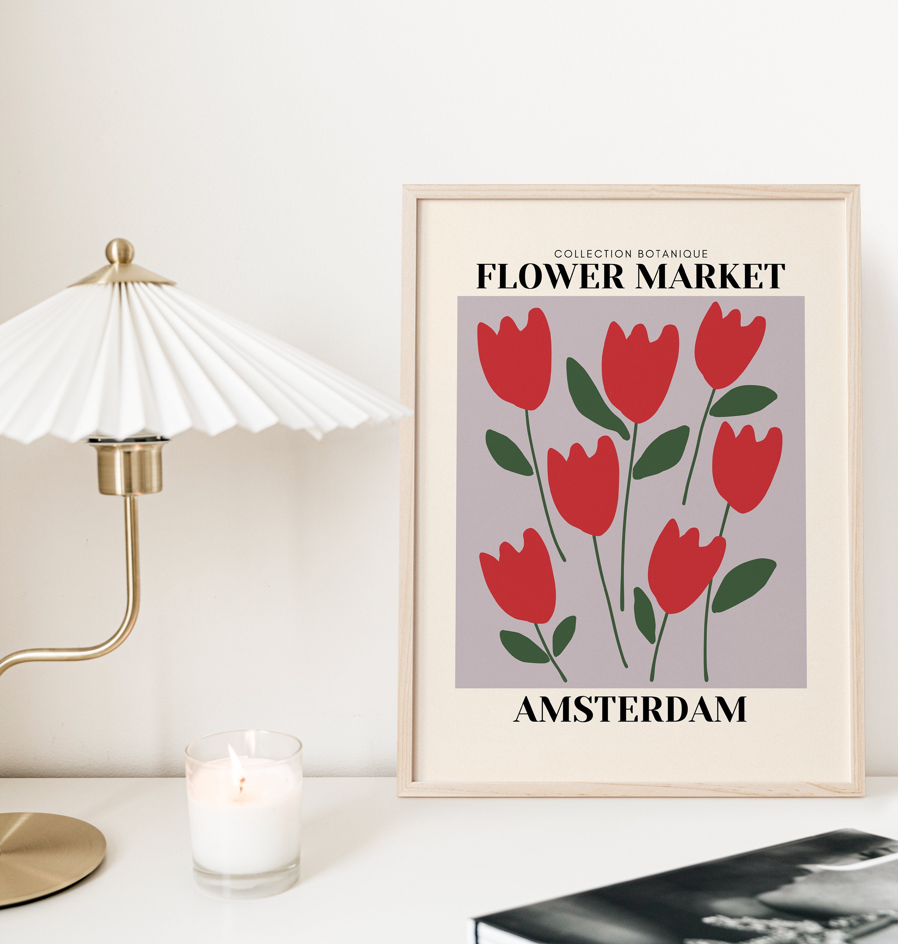 Flower Market Art Print, Digital Download, Tulip Art Print, Trendy Wall ...