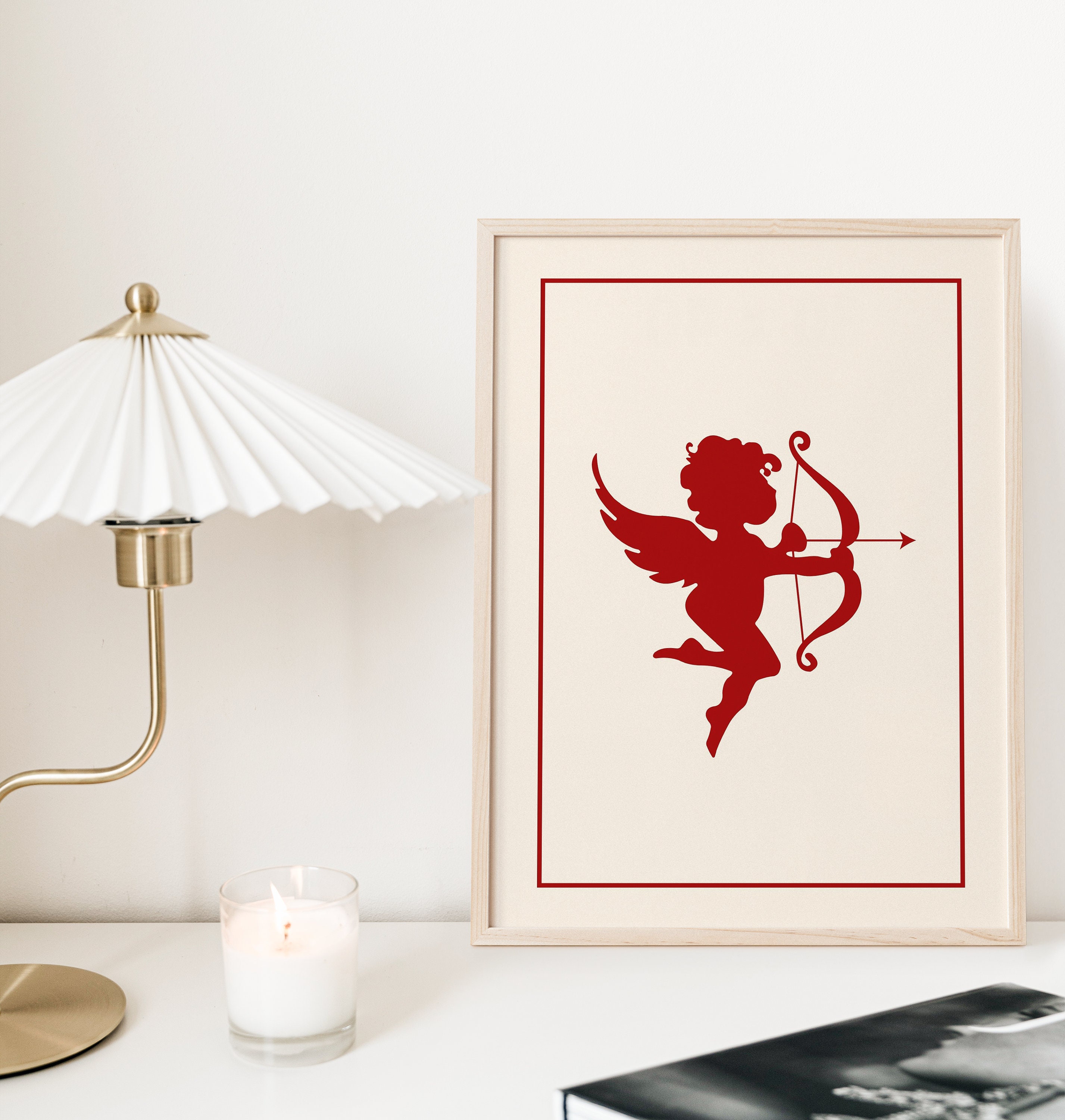 Cupid Art Print, Digital Download, Valentine's Day Art Print, Holiday ...