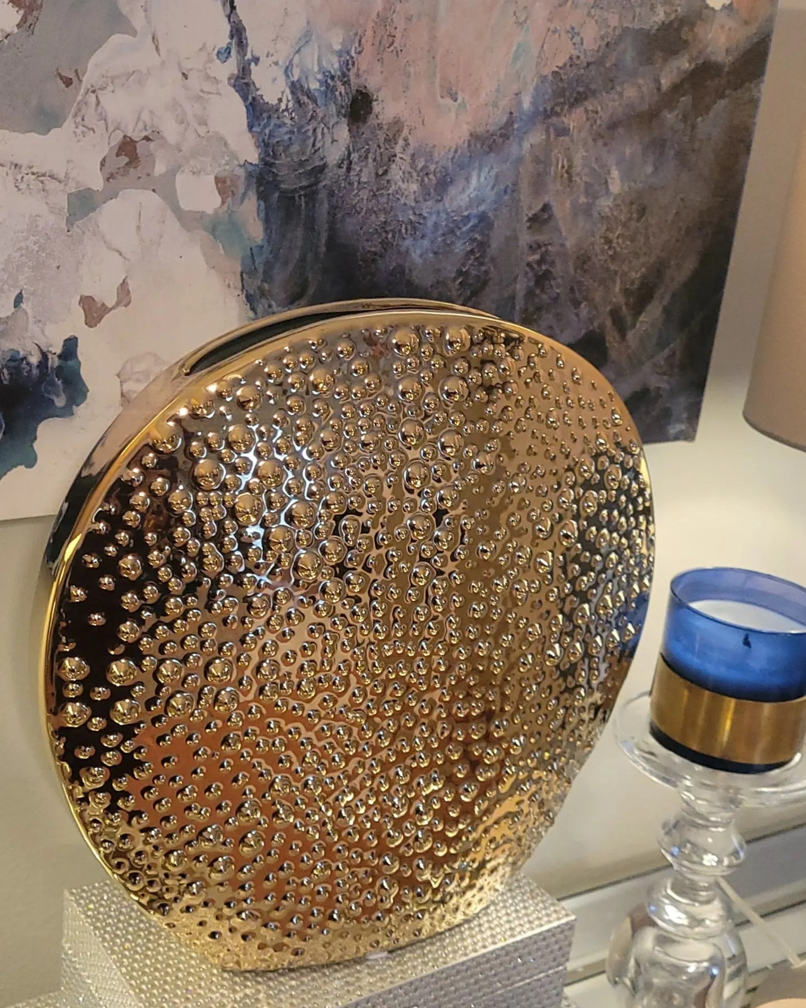 Gold Round Vase - Etsy
