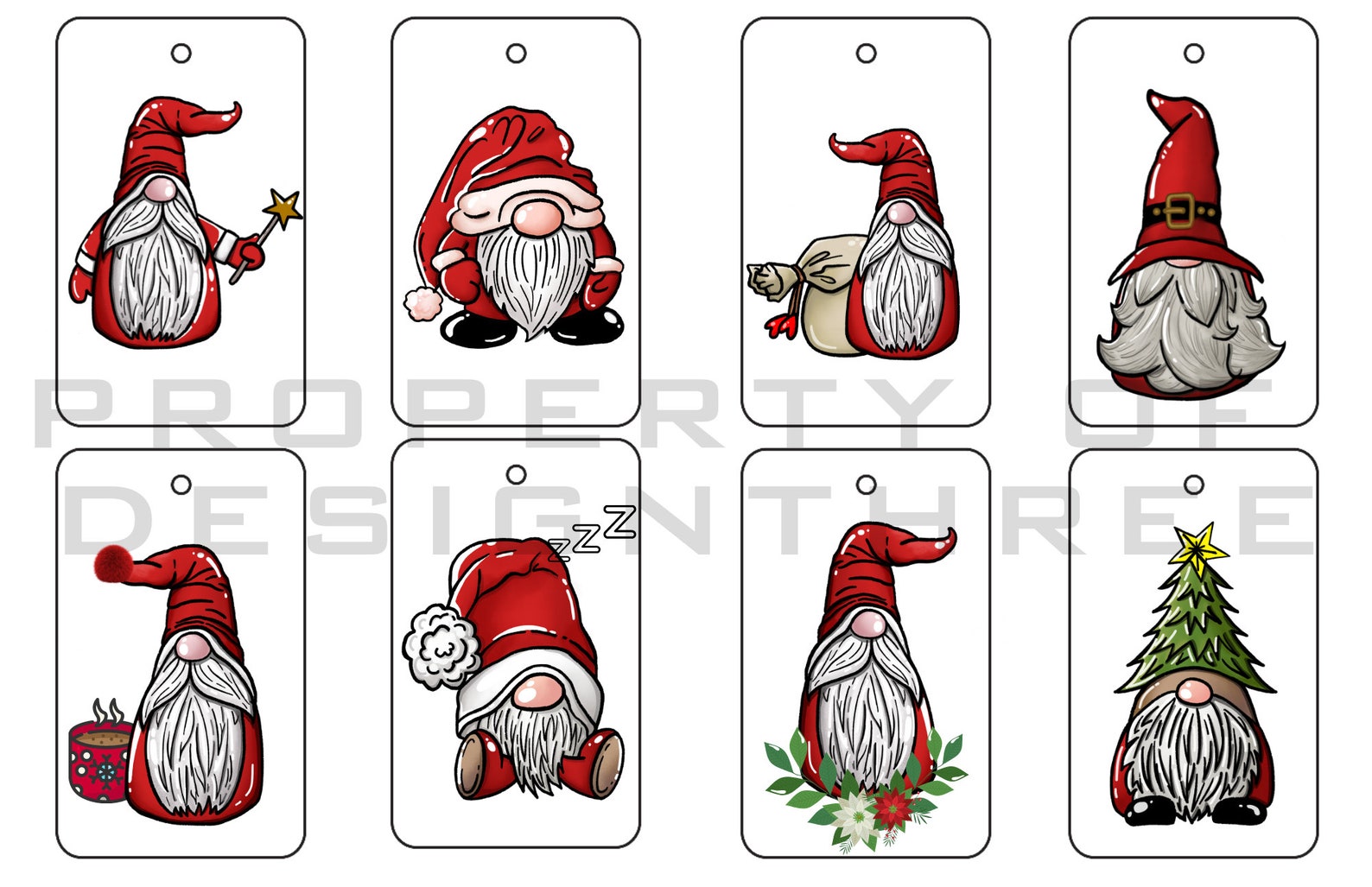 Christmas Santa Gnome Tags, Christmas Santa Gnome Labels - Etsy