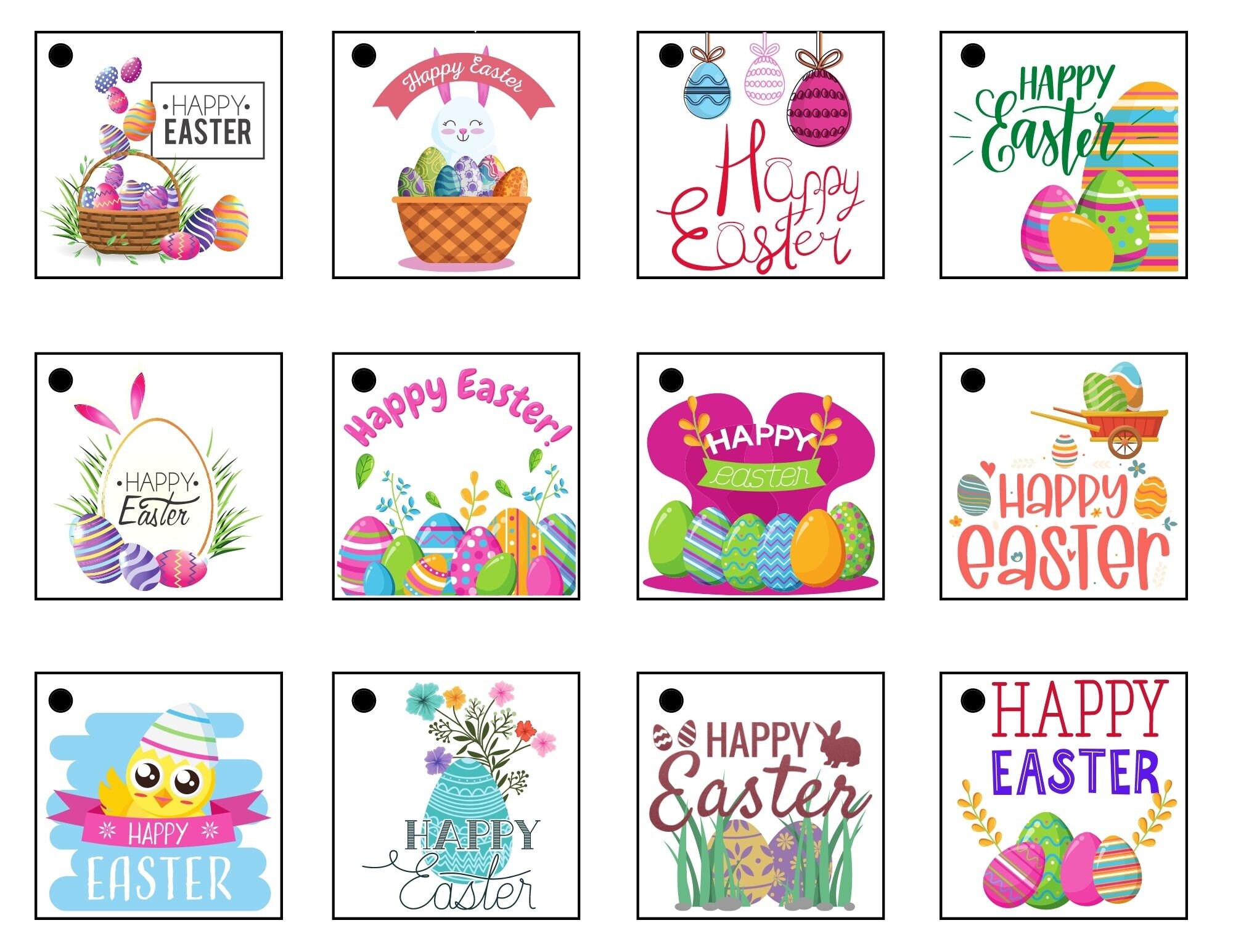 Happy Easter Tags, Happy Easter Labels - Etsy