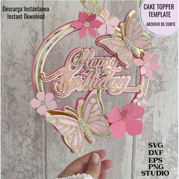 Floral Cake Topper - Etsy