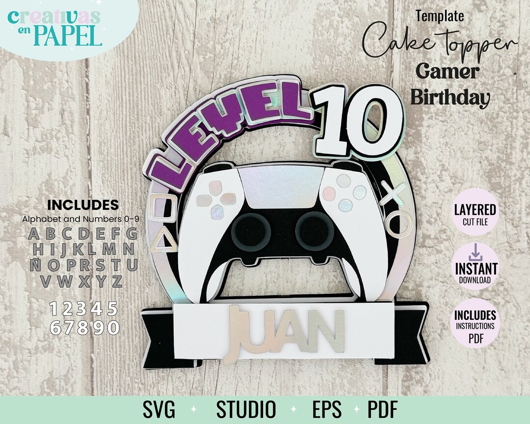 Layered Video Game Cake Toppers Svg, Layered Video Game Cut File Cricut ...