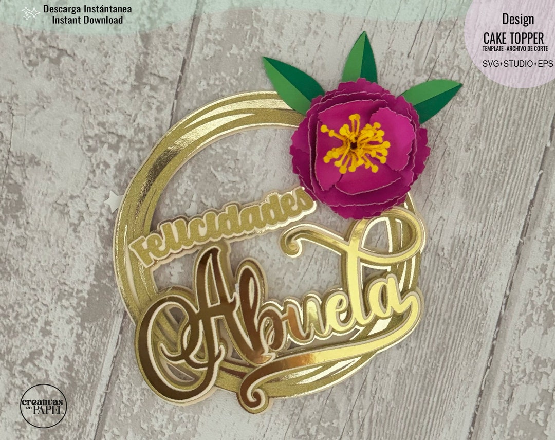 Grandma Birthday Cake Topper Svg Studio Eps Spanish Grandma - Etsy
