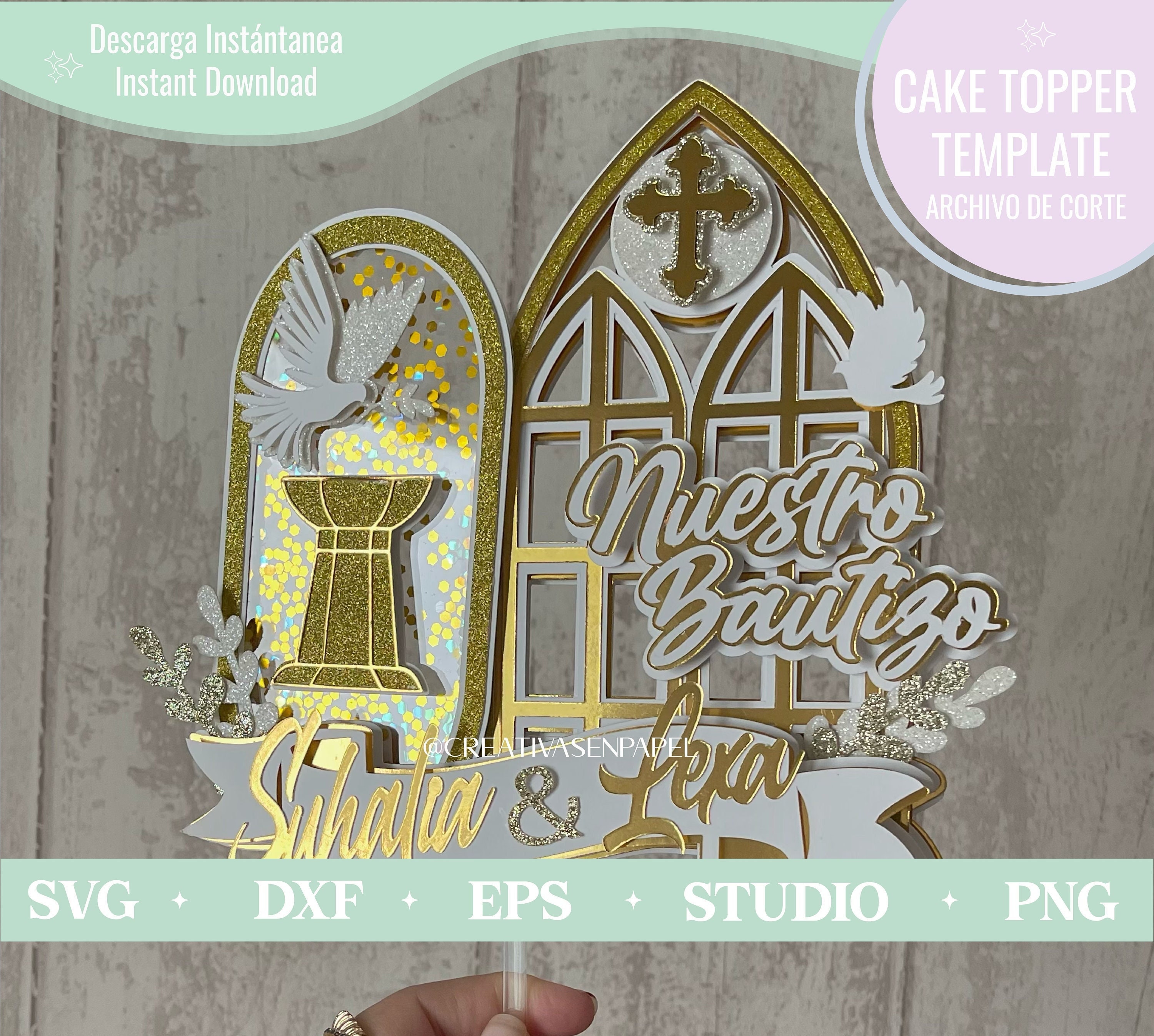 Baptism Cake Topper, Nuestro Bautizo, Mi Bautizo, 3D Cake Topper ...