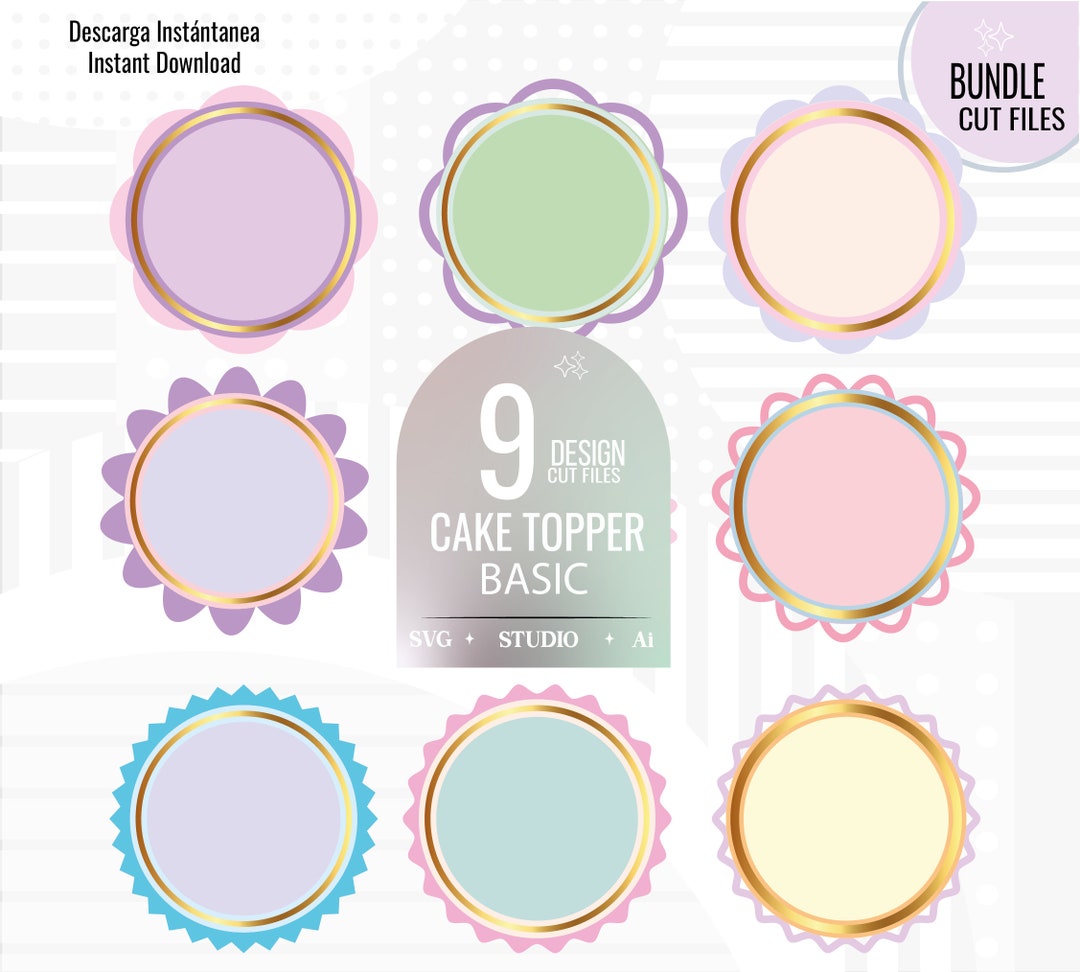 Basic Cake Topper File Cut File Cake Topper Frames for - Etsy