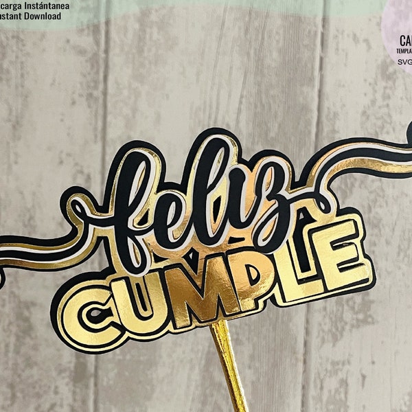 Topper feliz cumpleaños - Etsy México
