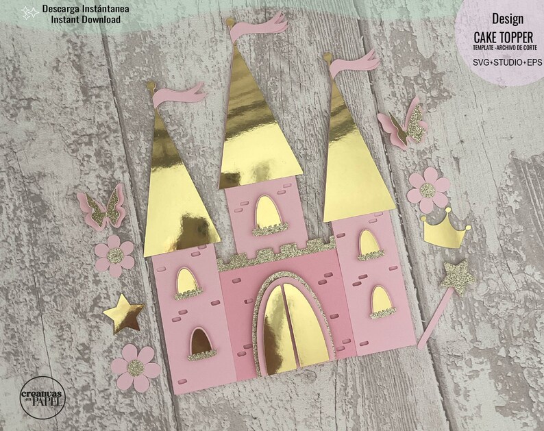 Layered Princess Castle Cake Topper Svg Studio Eps Princess - Etsy