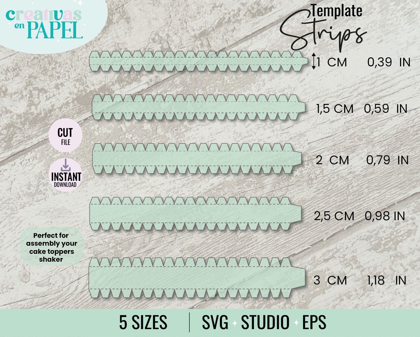 Toothed Strip for Cake Topper Shaker Svg, Studio, Layer Strip Shaker ...