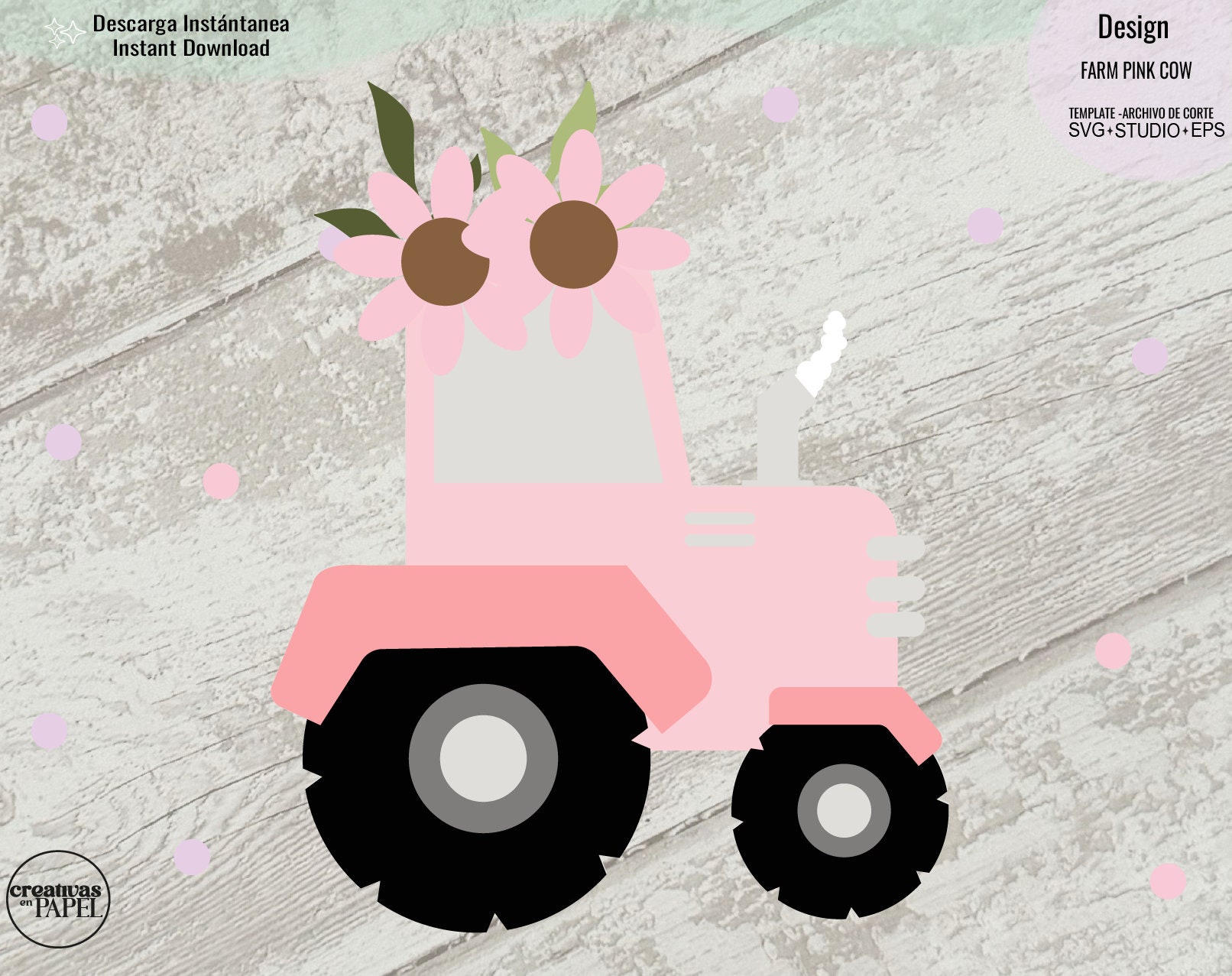 3d Layered Tractor Svg Farm Tractor Cut File With Flowers - Etsy