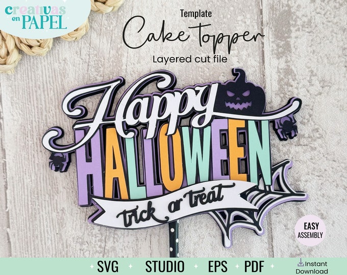 Halloween Cake Topper Svg Cut File Halloween Trick Or Treak Topper
