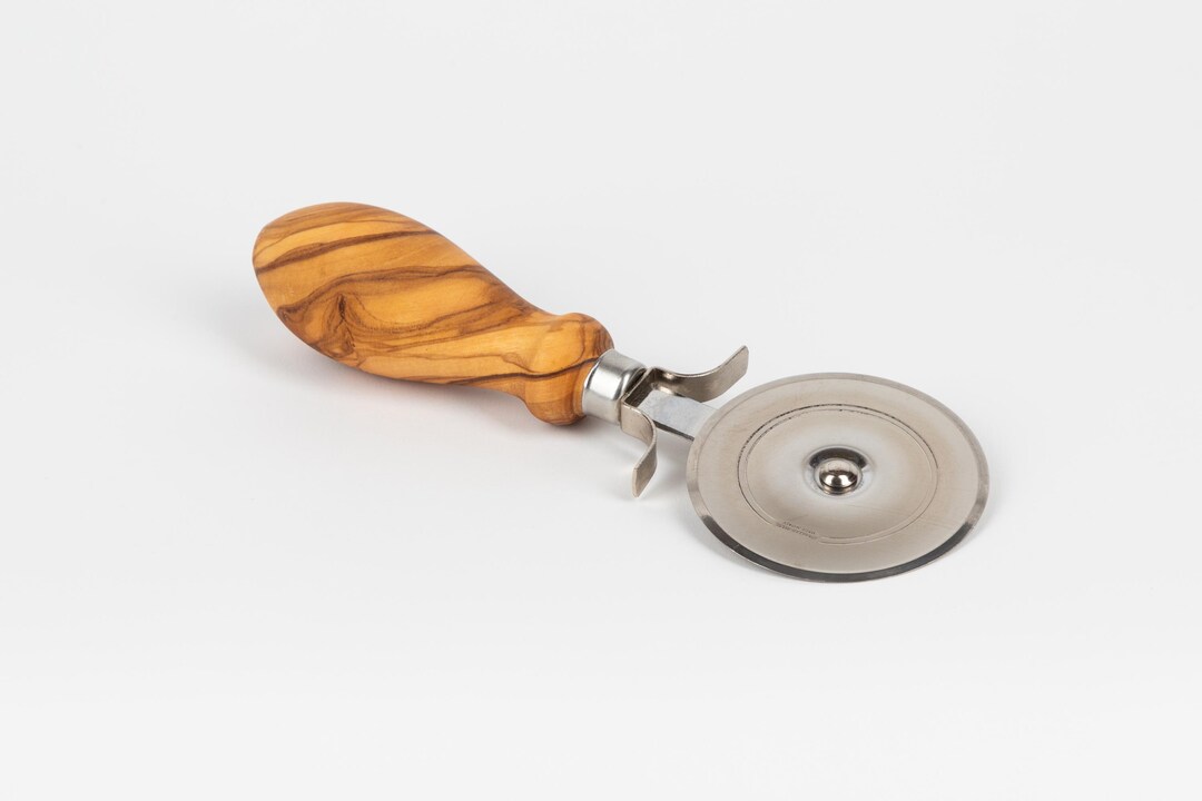 Handcrafted Olive Wood Pizza Cutter With Stainless Steel Blade - Etsy