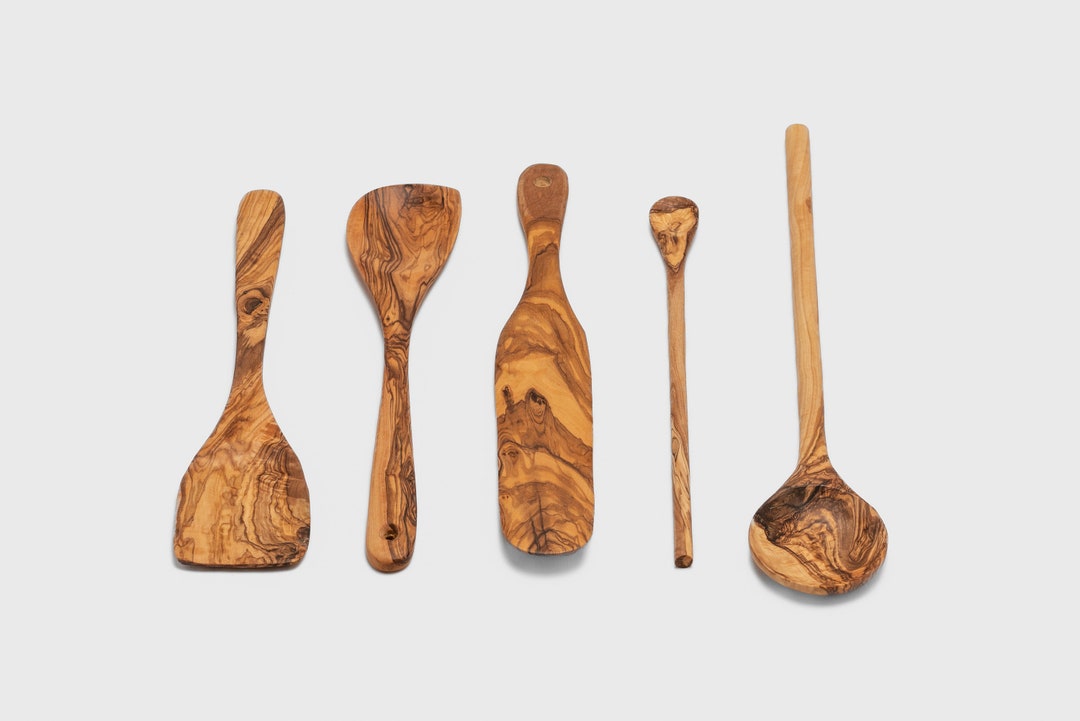 Olive Wood Utensils Set - Etsy