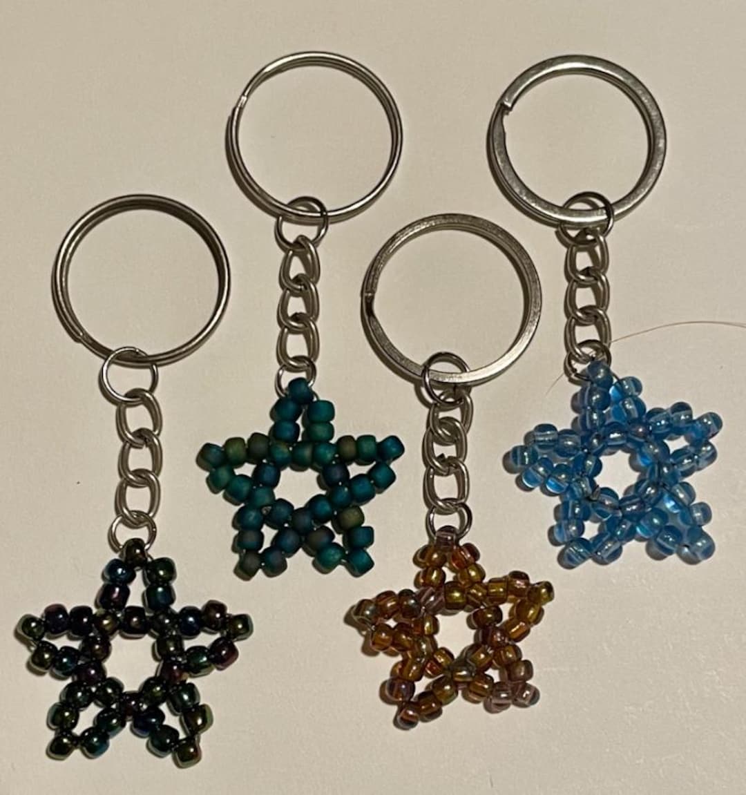 Beaded Star Keychain - Etsy