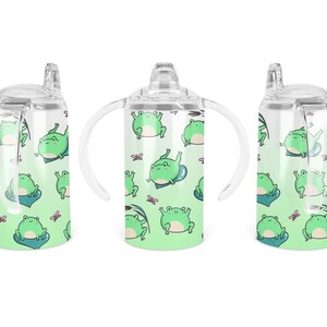 Friendly Frogs Sippy Cup - 12 Oz Double Walled Stainless Steel Tumbler ...
