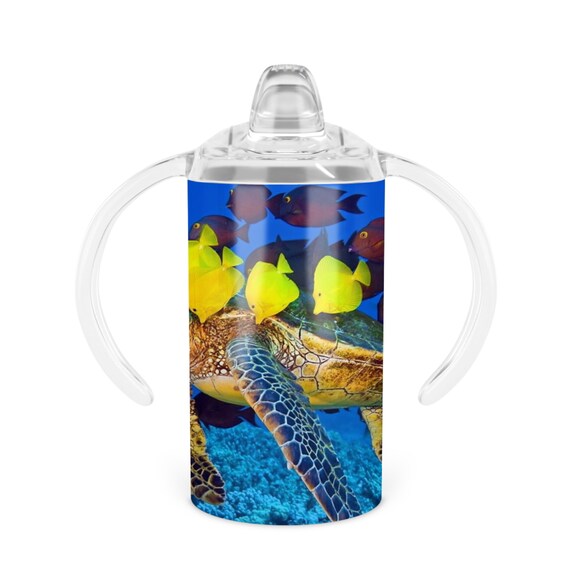 Personalized Sea Turtle Sippy Cup Includes Sippy Lid With | Etsy