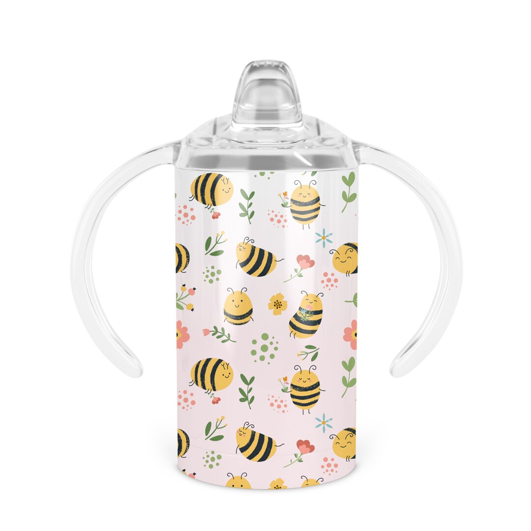 Bees and Flowers Sippy Cup - Twelve Oz Double Walled Stainless Steel ...