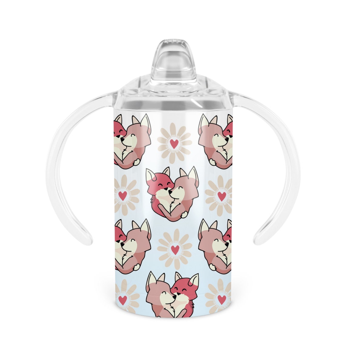 Hugging Foxes Sippy Cup - Twelve Oz Double Walled Stainless Steel ...