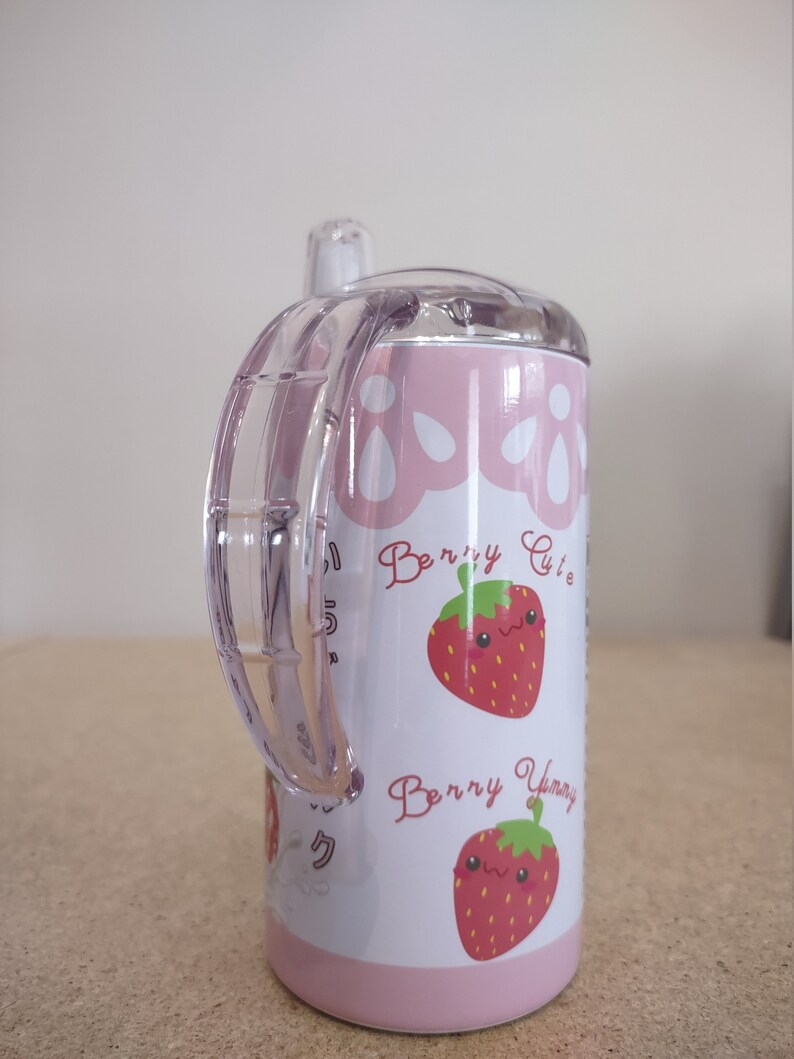Personalized Strawberry Milk Sippy Cup Includes Sippy Lid | Etsy