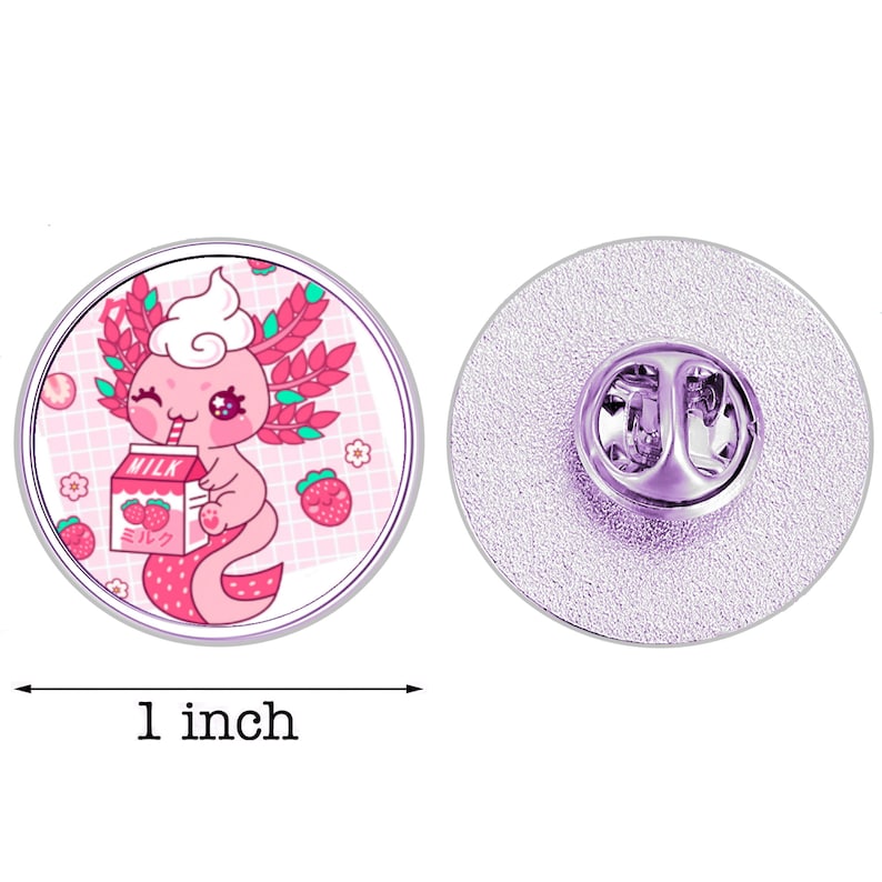 Axolotl Strawberry Milk Pin - Etsy
