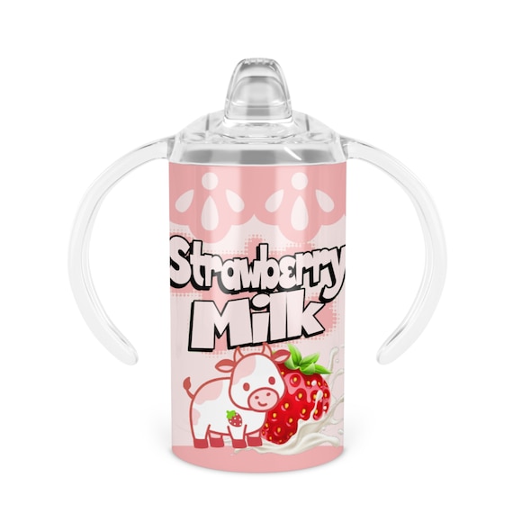 Personalized Strawberry Milk Sippy Cup Includes Sippy Lid | Etsy