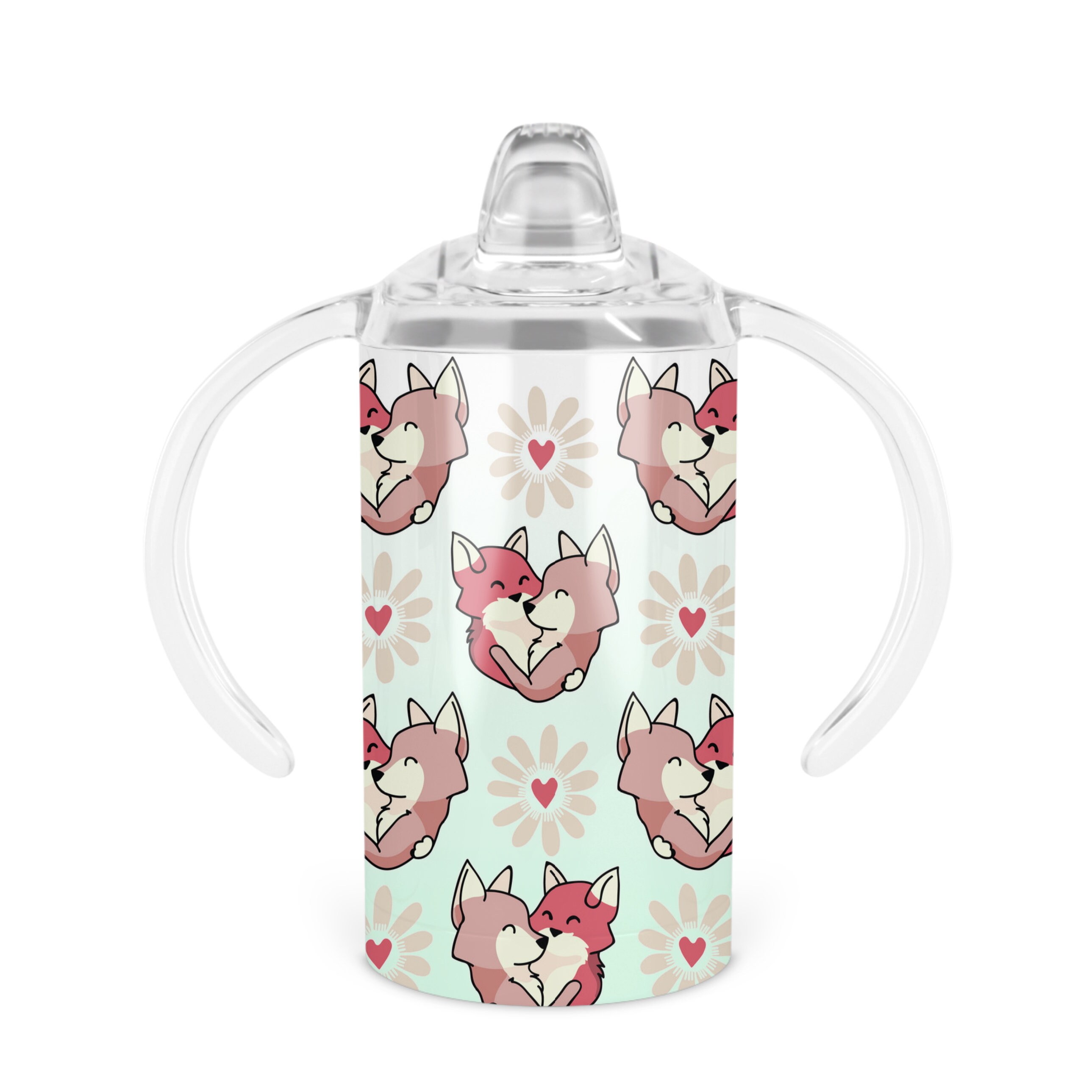 Hugging Foxes Sippy Cup Twelve Oz Double Walled Stainless - Etsy