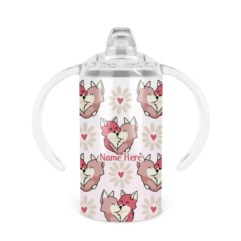 Hugging Foxes Sippy Cup - Twelve Oz Double Walled Stainless Steel ...