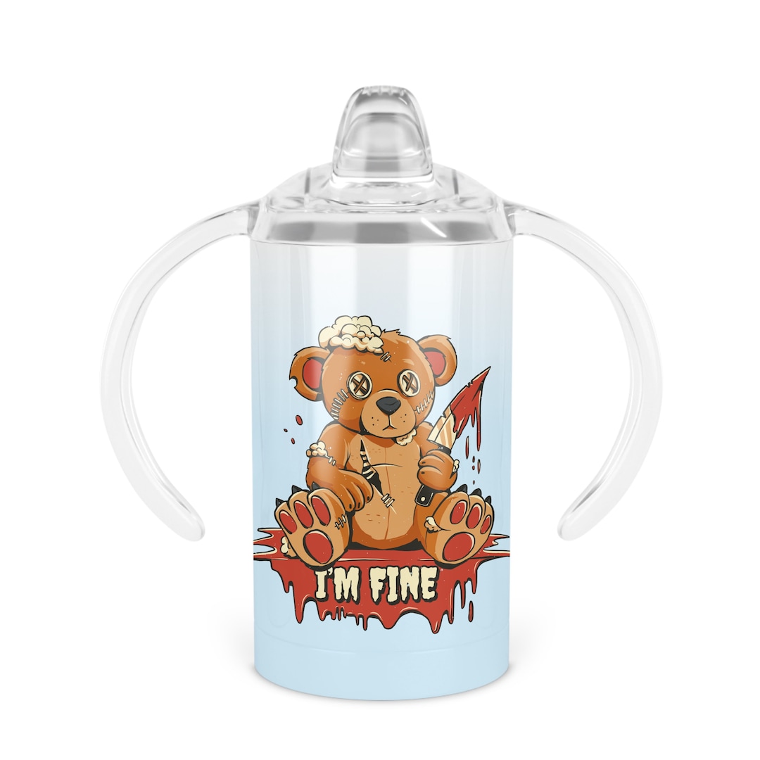 Stabby Bear Sippy Cup - 12 Oz Double Walled Stainless Steel Tumbler and ...