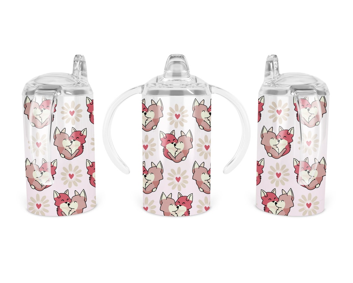 Hugging Foxes Sippy Cup - Twelve Oz Double Walled Stainless Steel ...