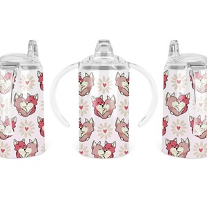 Hugging Foxes Sippy Cup - Twelve Oz Double Walled Stainless Steel ...