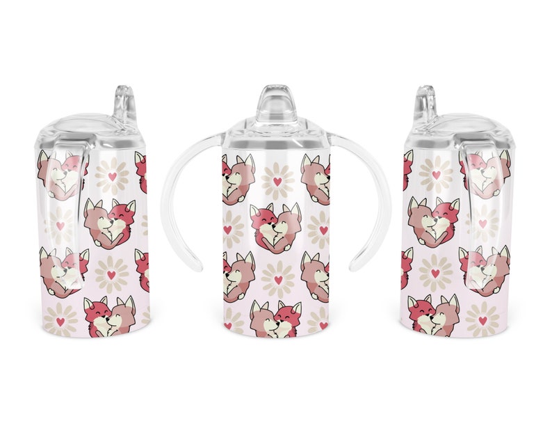 Hugging Foxes Sippy Cup - Twelve Oz Double Walled Stainless Steel ...