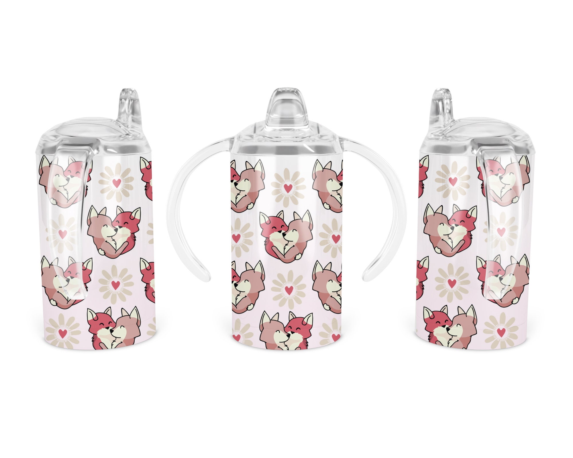 Hugging Foxes Sippy Cup Twelve Oz Double Walled Stainless - Etsy