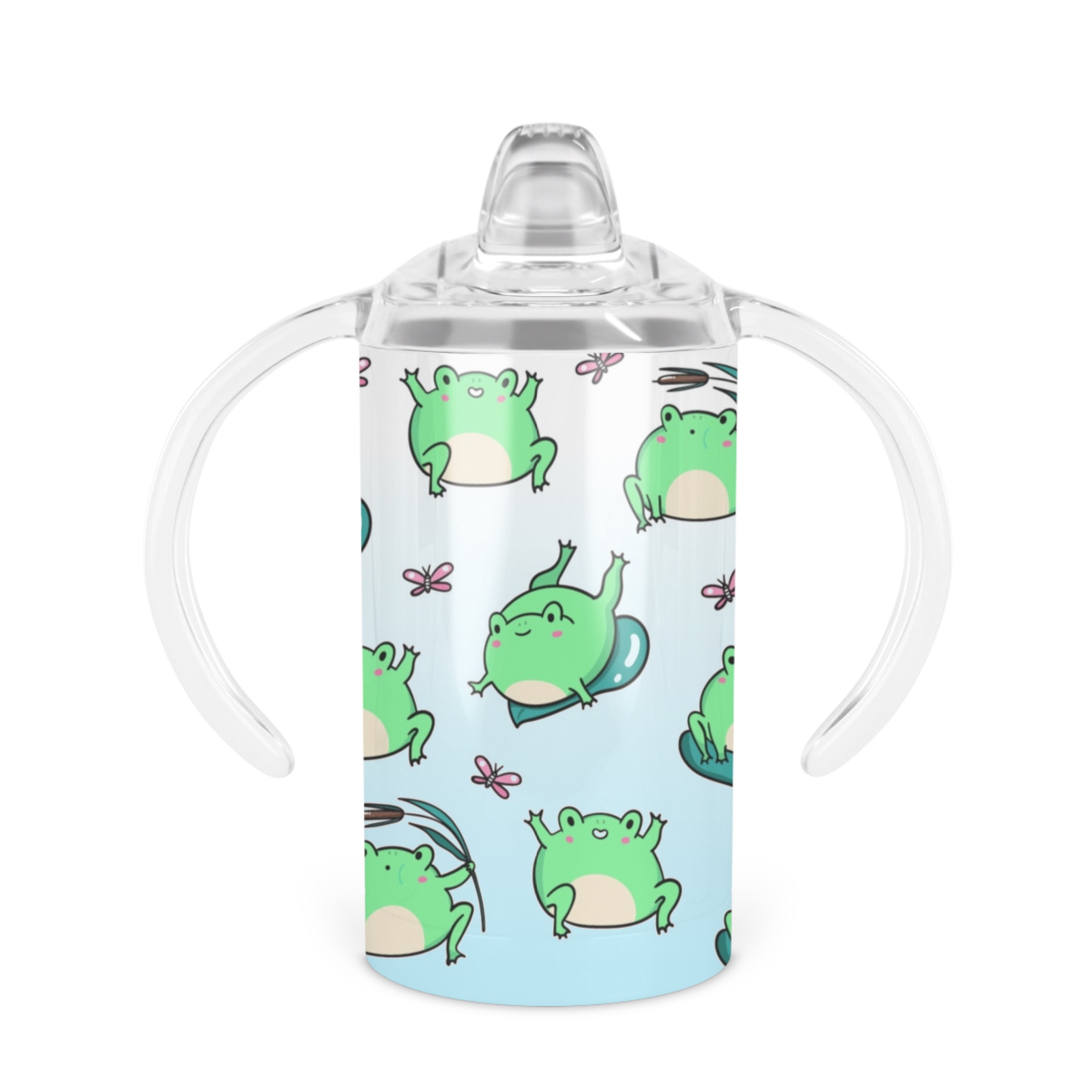 Friendly Frogs Sippy Cup - 12 Oz Double Walled Stainless Steel Tumbler ...